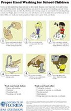 Proper Hand Washing for School Children poster